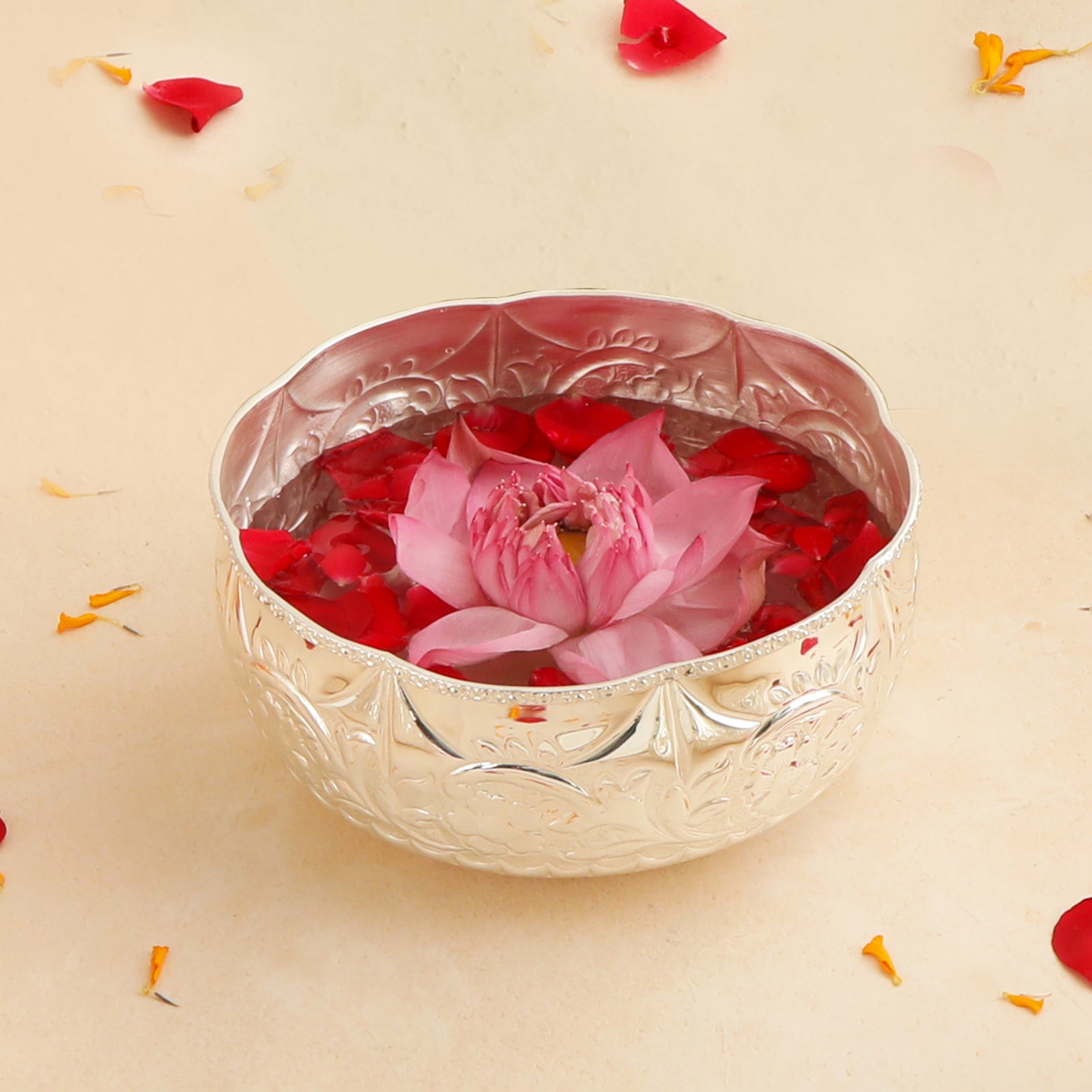 Chitai Silver Urli 7 Inch (Small) - Decorative Urli